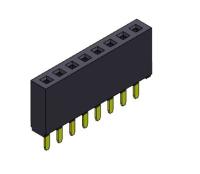 China 2.54mm Single Row Female Header Connector 1*2PIN to 1*40PIN for Board to Board Connection for sale