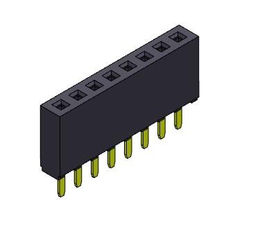 China 2.54mm Single Row Female Header Connector 1*2PIN to 1*40PIN for Board to Board Connection for sale