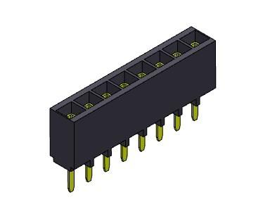 China 2.54mm Single Row Female Header Connector 1*2PIN To 1*40PIN Board to Board Connector for sale