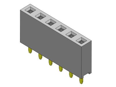 China Female Header Connector 2.54mm Single Row Dip Type 1*2PIN to 1*40PIN for Board to Board Connection for sale
