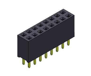 China 2.54mm Dual Row Through Hole Female Header Connector for Board to Board Applications for sale