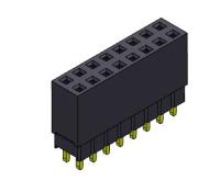China Female Header Connector 2.54mm Dual Row Elevated Press Fit Type 2*2PIN To 2*40PIN for sale