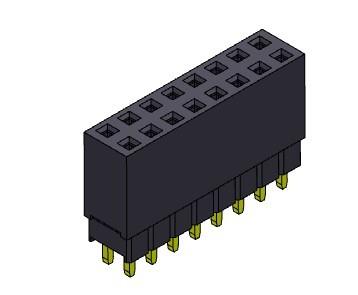 China Female Header Connector 2.54mm Dual Row Elevated Press Fit Type 2*2PIN To 2*40PIN for sale