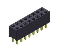 China Female Header Connector 2.54mm Dual Row Dip TYPE 2*2PIN To 2*40PIN H=5.65mm for sale