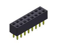 China 2.54mm Dual Row Female Header Connector Through Hole PCB Connector 2*2PIN To 2*40PIN H=5.00mm for sale