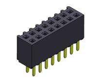 China Female Header Connector 2.54mm Dual Row Dip TYPE 2*2PIN To 2*40PIN H=8.50mm for sale