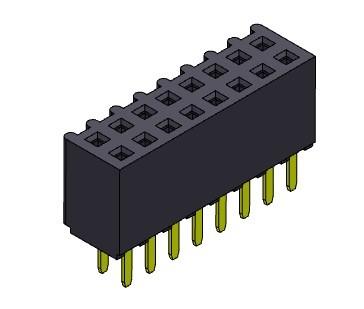 China Female Header Connector 2.54mm Dual Row Dip TYPE 2*2PIN To 2*40PIN H=8.50mm for sale