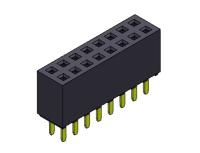 China Female Header Connector 2.54mm Dual Row Dip TYPE 2*2PIN To 2*40PIN H=8.50mm for sale