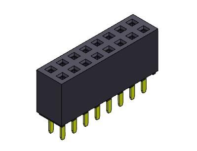 China Female Header Connector 2.54mm Dual Row Dip TYPE 2*2PIN To 2*40PIN H=8.50mm for sale