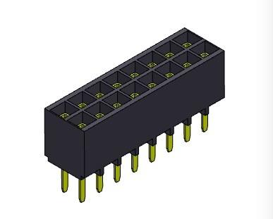 China Female Header Connector 2.54mm Dual Row Dip TYPE 2*2PIN To 2*40PIN H=6.80mm Bottom Entry for sale