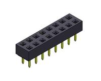 China 2.54mm Dual Row Female Header Connector Through Hole Type 2*2PIN To 2*40PIN H=3.50mm for sale