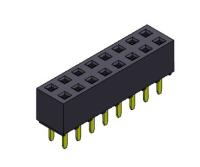 China Female Header Connector 2.54mm Dual Row Dip TYPE 2*2PIN To 2*40PIN H=5.60mm for sale