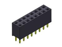 China Female Header Connector 2.54mm Dual Row Dip TYPE 2*2PIN To 2*40PIN H=7.10mm for sale