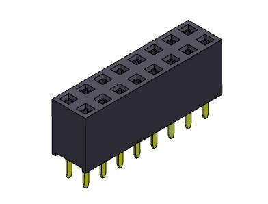China Female Header Connector 2.54mm Dual Row Dip TYPE 2*2PIN To 2*40PIN H=7.10mm for sale