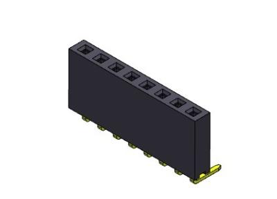 China Female Header Connector 2.54mm Right Angle Dip TYPE 1*2PIN To 1*40PIN H=8.50mm for sale