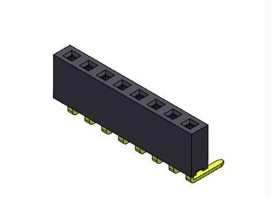 China Female Header Connector 2.54mm Right Angle Dip TYPE 1*2PIN To 1*40PIN H=5.70mm for sale
