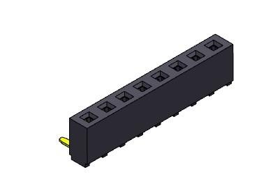China Female Header Connector 2.54mm Right Angle Dip TYPE 1*2PIN To 1*40PIN H=5.00mm for sale