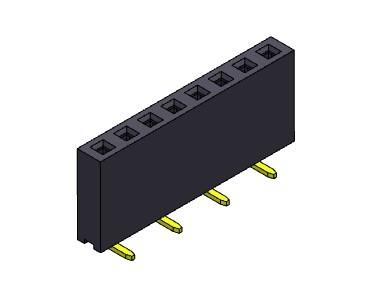 China Female Header Connector 2.54mm Single Row SMT TYPE 1*2PIN To 1*40PIN H=8.50mm for sale