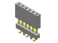 China Female Header Connector 2.54mm Single Row Elevated Press Fit  SMT Type 1*2PIN To 1*40PIN for sale
