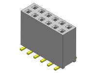 China Female Header Connector 2.54mm Dual Row SMT TYPE 2*2PIN To 2*40PIN H=11.00mm for sale