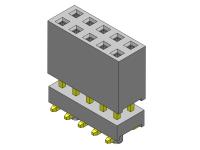 China Female Header Connector 2.54mm Dual Row Elevated Press Fit  SMT Type 2*3PIN To 2*40PIN for sale