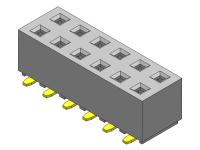 China Female Header Connector 2.54mm Dual Row SMT TYPE 2*2PIN To 2*40PIN H=5.00mm for sale