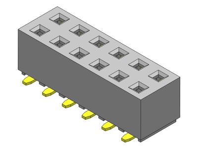 China Female Header Connector 2.54mm Dual Row SMT TYPE 2*2PIN To 2*40PIN H=5.00mm for sale