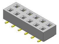 China Female Header Connector 2.54mm Dual Row SMT TYPE 2*2PIN To 2*40PIN H=3.50mm for sale