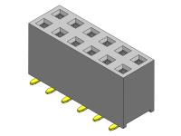 China Female Header Connector 2.54mm Dual Row SMT TYPE 2*2PIN To 2*40PIN H=7.10mm for sale