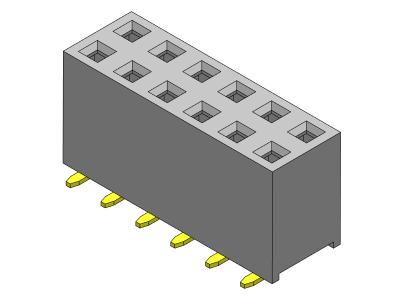 China Female Header Connector 2.54mm Dual Row SMT TYPE 2*2PIN To 2*40PIN H=7.10mm for sale