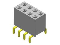 China Female Header Connector 2.54mm Pitch Dual Row Dual Entry TYPE 2*2PIN To 2*40PIN H=7.10mm PCB Header Connector for sale