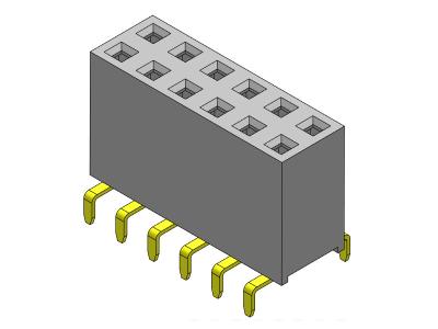 China 2.54mm Dual Row Dual Entry Pin Female Header Connector 2*2PIN To 2*40PIN for sale