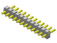 China Pin Header Connector 3.96mm Single Row  Dip TYPE 1*2PIN To 1*24PIN H=3.18MM for sale