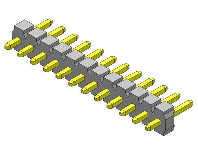 China Pin Header Connector 3.96mm Single Row  Dip TYPE 1*2PIN To 1*24PIN H=3.18MM for sale