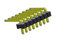 China Pin Header Connector 3.96mm Single Row  R/A TYPE 1*2PIN To 1*24PIN H=3.18MM for sale