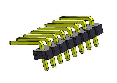 China Pin Header Connector 3.96mm Single Row  R/A TYPE 1*2PIN To 1*24PIN H=3.18MM for sale