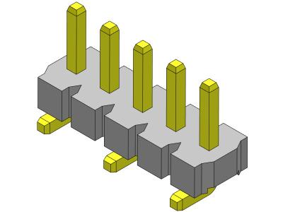 China 3.96mm Pitch Single Row Pin Header Connector for Surface Mount PCB Applications for sale