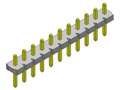 China Pin Header Connector 5.08mm Single Row  Dip TYPE 1*2PIN To 1*20PIN H=2.54MM for sale