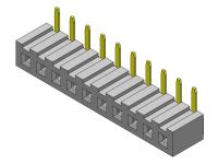 China Female Header Connector 2.00mm Single Row R/A Dip TYPE 1*2PIN To 1*40PIN H=4.30mm for sale
