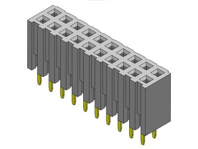 China Female Header Connector 2.00mm Dual Row Dip TYPE 2*2PIN To 2*40PIN H=7.20mm for sale