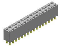 China Female Header Connector 2.00mm Dual Row Dip TYPE 2*2PIN To 2*40PIN H=6.35mm for sale