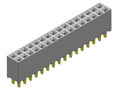 China Female Header Connector 2.00mm Dual Row Dip TYPE 2*2PIN To 2*40PIN H=6.35mm for sale