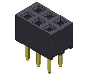 China Female Header Connector 2.00mm Dual Row Dip TYPE 2*2PIN To 2*40PIN H=4.00mm for sale