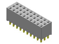 China Female Header Connector 2.00mm Triple Row Dip TYPE 3*2PIN To 3*40PIN H=6.35mm for sale