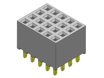 China Female Header Connector 2.00mm Quad Row Dip TYPE 4*2PIN To 4*40PIN H=6.35mm for sale