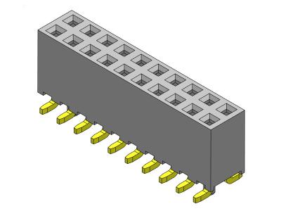 China Female Header Connector 2.00mm Dual Row SMT TYPE 2*2PIN To 2*40PIN H=6.35mm for sale