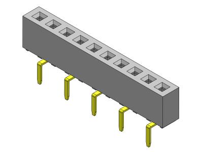 China 2.00mm Single Row Female Socket Header Dual Entry DIP TYPE 1*2PIN To 1*40PIN for sale
