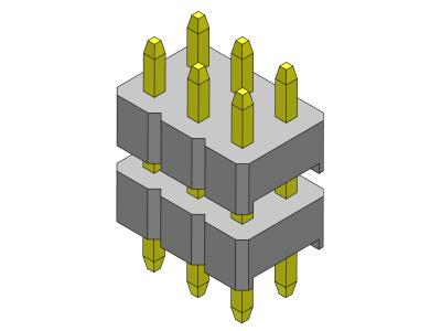 China Pin Header Connector 2.00mm Dual Row Stack DIP TYPE 2*2PIN To 2*40PIN for sale