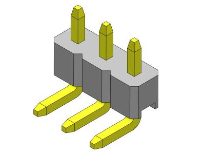 China Pin Header Connector 2.00mm Single Row  Right Angle TYPE 1*2PIN To 1*40PIN H=2.00MM for sale