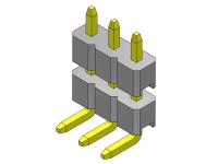 China Pin Header Connector 2.00mm Single Row Stack R/A TYPE 1*2PIN To 1*40PIN H=2.00MM for sale